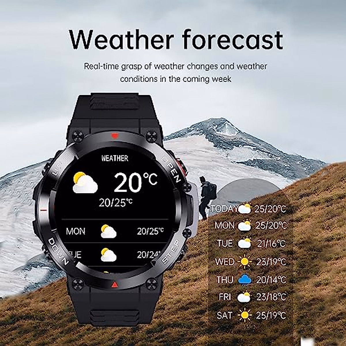 Smart Watch for Men,20m Waterproof Rugged Outdoor Smartwatch with Bluetooth Call 400mAh Battery Life Fitness Watch 1.65" HD Display,100+ Sports Modes Fitness Tracker,for iOS Android Phone,45Black