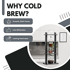 Hemli Cold Drip Coffee Maker, Cold Brew Coffee Tower, Slow Drip Japanese Cold Brew Maker, 32 oz, Cold Brew Drip, Ice Coffee Tower (ICT2)