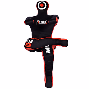 Un-Filled Wrestling Dummy Grappling Dummy Jiu Jitsu Dummy for BJJ Judo Karate Training Adult and Youth Practice Dummies (Black Sit, 5ft / 60 inches)