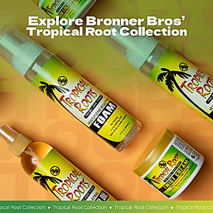 Bronner Bros Tropical Roots Firm Locking Gel - Loc & Twist Gel Ideal for Braids, Twists & Locs with Pineapple & Guava Extracts, Vitamins B5 & B12 - Strong Hold, Non-Flaking, Moisture & Shine - 6oz