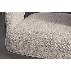 Realspace® Modern Comfort Picali Bouclé Fabric/Vegan Leather Low-Back Task Chair, White Stone/Gray/Brushed Nickel, BIFMA Compliant