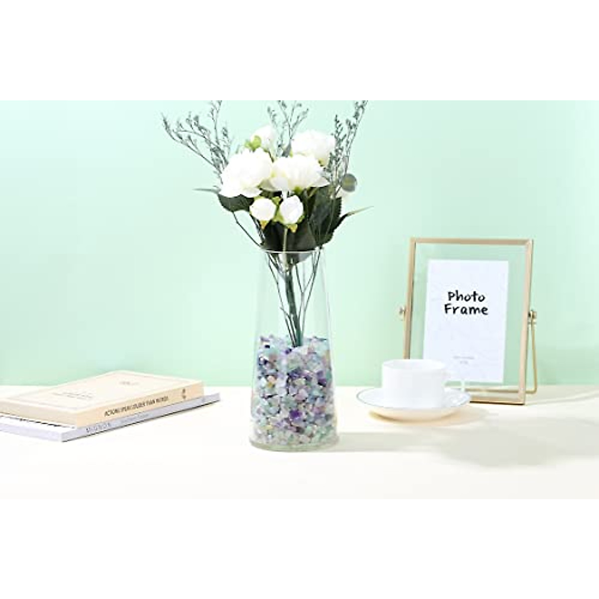 XIANNVXI Aquarium Gravel Rocks Fluorite Tumbled Chips Stone Crystals Pebbles Succulent Fish Tank Decorative Stones Natural Healing Crystals Bulk 0.87 lbs