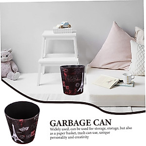 BUGUUYO Vintage Style 13 Gallon Faux Leather Trash Can with Lid for Home, Office, Kitchen