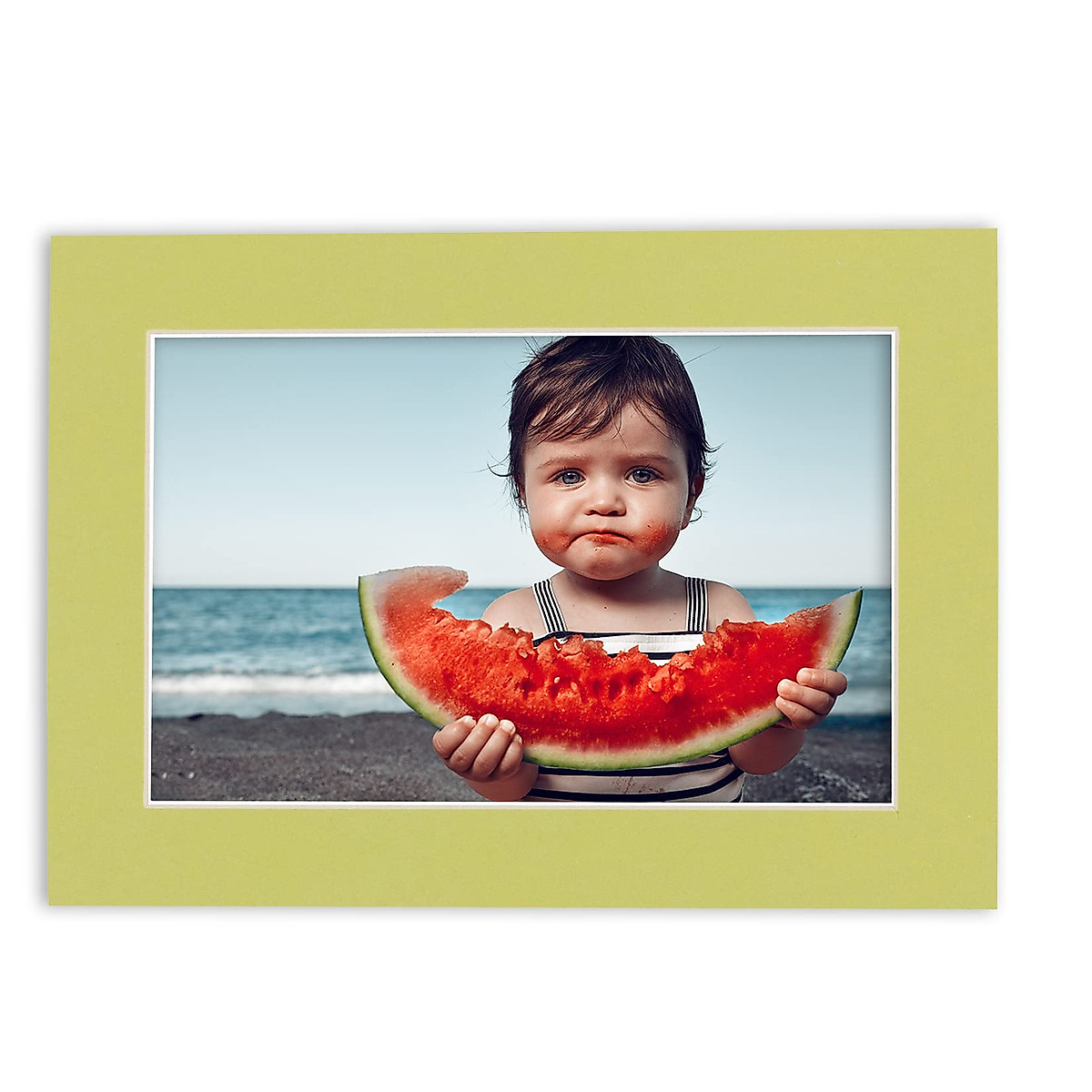 12x18 Mat Bevel Cut for 11x15 Photos - Acid Free Pistachio Green Precut Matboard - For Pictures, Photos, Framing - 4-ply Thickness