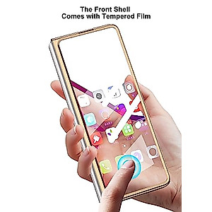 FYTON Case for Galaxy Z Fold 5 Case - Light Luxury Electroplated Frame with Patterned Glass, Built-in Screen Protector Compatible with Samsung Galaxy Z Fold 5 Case, Leopard Print