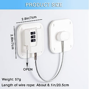 Refrigerator Lock Combination 4 Pack Fridge Locks for Adults Mini Fridge Locks for Kids Refrigerator Adhesive Lock Freezer Door Lock Child Safe Keyless Digital Refrigerator Lock Childproof White