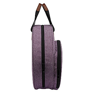 Shinyzone Cross Stitch Storage Bag Purple,Embroidery Projects Bag,Sewing Crafts Storage Tote Bag,Knitting Bags with Zipper Pockets Organiser for Embroidery Hoops,Charts and Threads