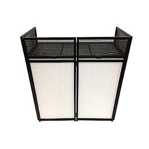 DJ Event Facade White/Black Scrim Metal Frame Booth + 20" x 40" Flat Table Top Includes Both White and Black Panels + Carrying Cases!