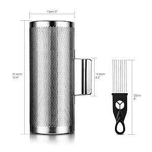 Metal Guiro 12"x 5" Stainless Steel with Scraper Latin Percussion Instrument,By Vangoa