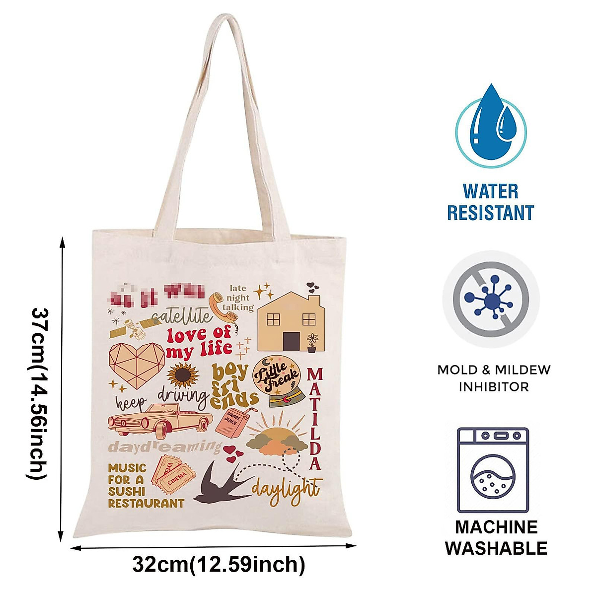 BLUPARK Singer's Merch Singer Tote Bag Singer Album Inspired Gift Singer Fan Gifts Singer's Album Gift Music Lover Gifts HS Merchandise Tote Bag (As was TO)