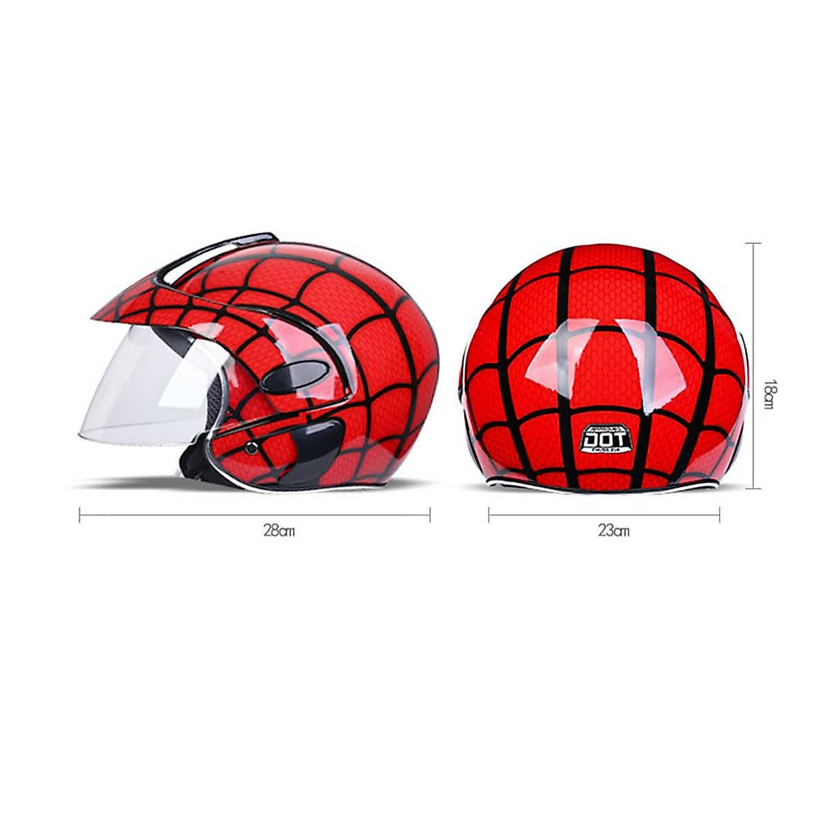 Kids Cool Helmet 4-12 Years Old Boys Girls Motorcycle Half Helmet Retro Go-Kart Jet-Helmet Scooter Cruiser Moped for Youth Personality Children's Helmet Applicable to Summer DOT Approved-A||46-56CM