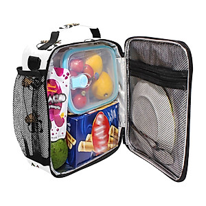 AMmao Kids Lunch Bag for Boy Girl Cute Panda Boba Milk Tea Insulated Lunch Box with Shoulder Strap Reusable Cooler Bags for One Size