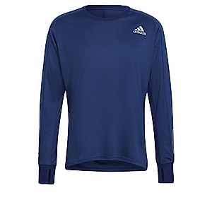 adidas Men's Own The Run Long Sleeve Tee, Black/Black, Medium