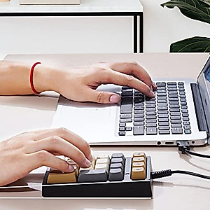 BRIMFORD Number Pad, Mechanical Numeric Keypad, RGB Digital Mechanical Keyboard 21 Keys with USB for Laptop, Notebook, Surface, Tabulation/Accounting Keypad (Shimmer Orange(PBT Keycaps))
