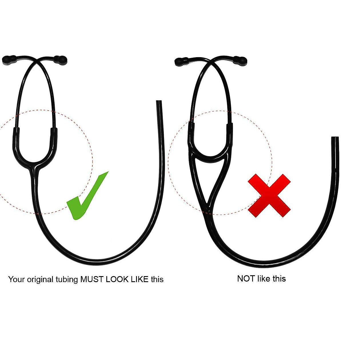 (Stethoscope Binaural) Replacement Tube by Reliance Medical fits Littmann® Classic III Stethoscope - TUBING (All Black)