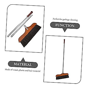 BCOATH Horsetail Broom Long Handle Broom Asian Broom Garbage Broom Small Broom Floor Squeegee Industrial Broom Floor Sweeping Brush Office Broom Kitchen Broom Garden Broom Wooden