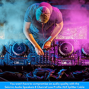 Seismic Audio Speakers 8 Channel Low Profile XLR Send Sub Snake Cable, XLR Splitter Cable, 50 Feet