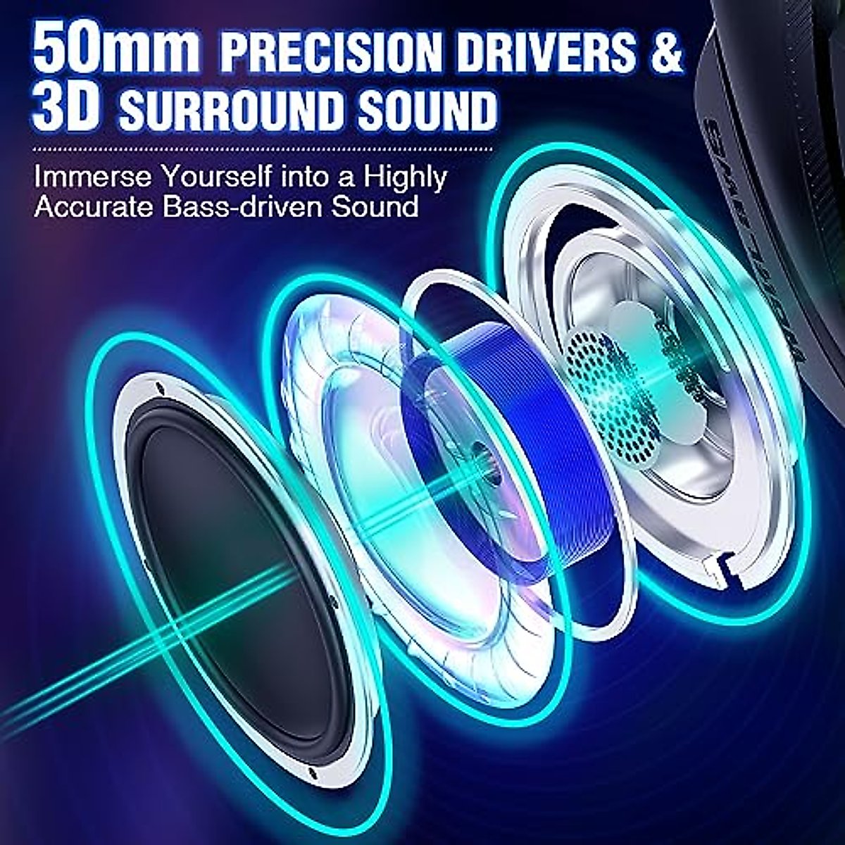 WolfLawS TA3000 Wireless Gaming Headset for PC, PS5, PS4, Switch, Mac, Bluetooth USB Over-Ear Headphones with Detachable and Built-in Mics, Noise Isolation, Low Latency, Lightweight