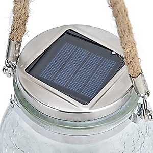 Solar Lantern, LED Hanging Outdoor Lanterns Waterproof, Round Cracked Style Light for Garden Yard, Patio, Lawn Decoration
