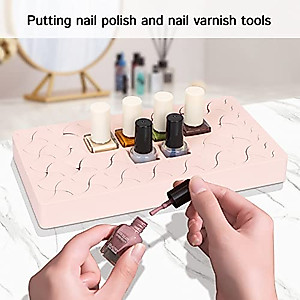 Unaikoo Silicone Lipstick Holder Organizer Brush Holder, Multi-function 28+8 Slots Lipstick Case Organizer for Eyebrow Pencil, Nail Polish, Makeup Brushes, Lipstick, Stationery Pink