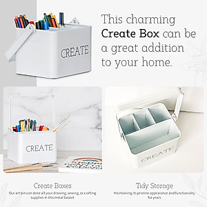 Lola Creates Craft Box - Art Bin Storage Container - Art Supply Organizer - Office Caddy - Pencil Organizer - Desk Marker Organizer - Craft Supplies Storage