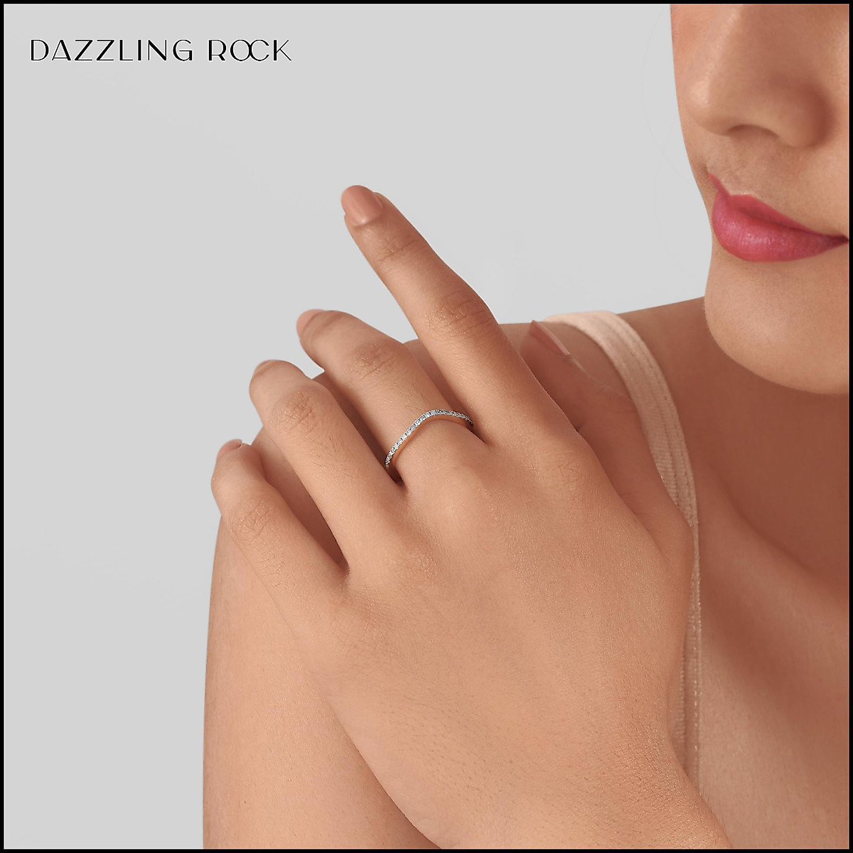 Dazzlingrock Collection 0.15 Carat (Cttw) Round White Diamond Contour Wedding Ring Enhancer Guard for Women in 10K White Gold Size 7.5