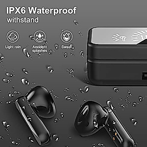 KBCASE Bluetooth Headphones Wireless Earbud Headphones in-Ear Earphones with Charging Case LED Power Display Earphones with Mic, Bluetooth Headset for Phone/Sport/Android