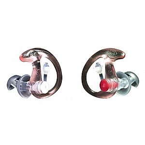 SureFire EP3 Sonic Defenders filtered Earplugs, double flanged design, reusable, Clear, Large