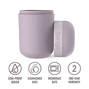 Bentgo® Snack Cup - Reusable Snack Container with Leak-Proof Design, Toppings Compartment, and Dual-Sealing Lid, Portable & Lightweight for Work, Travel, Gym - Dishwasher Safe (Orchid)