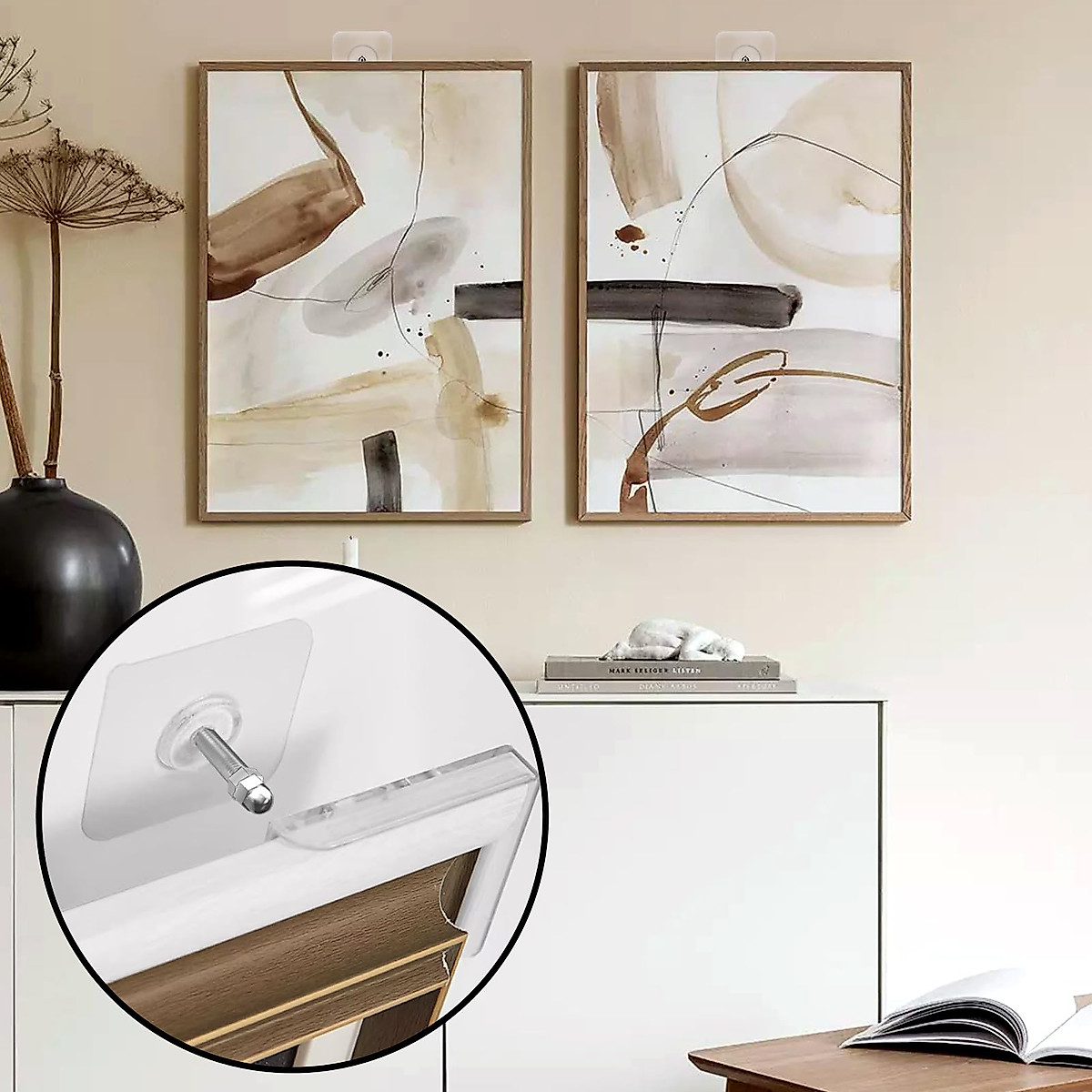 AIERSA 13 Pack Wall Hooks for Hanging,Screw Free Sticker for Mount Wall Shelf, 2 in 1 Reusable Adhesive Hooks Heavy Duty, Waterproof Rustproof and Oilproof for Kitchen, Bathroom, Home, Office(16mm)