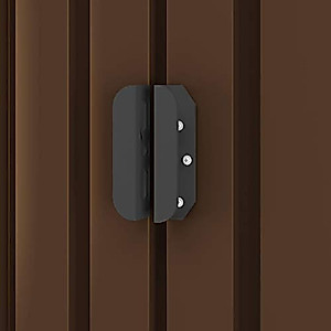 INLIFE Garden Shed with Sliding Doors Galvanized Steel Metal Storage Shed Outdoor Tool Storage Shed for Garden,Patio,Backyard Tools and Accessories Brown 74.8"x48.8"x71.3"