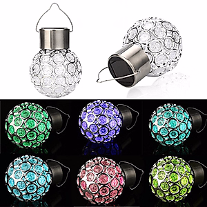 YUXINYAN Outdoor Solar Lights Decorative 2 Pieces of Hanging Outdoor Lights Colorful Solar Lights Outdoor Garden Lights Home Decoration Garden Accessories Decorative Lights Solar Outdoor Lights