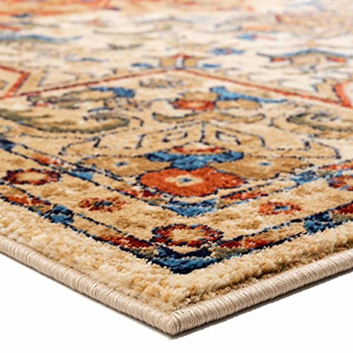 LUXE WEAVERS Geometric Floral 2527 Ivory 8x10 Traditional Southwestern Area Rug