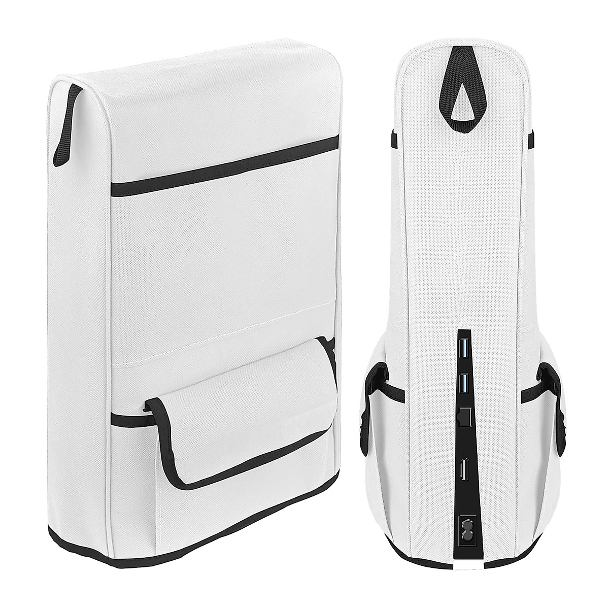 Linkidea PS5 Controller Storage Pocket Protective, Nylon Dust Cover for Game Console, Skin Cover Anti Scratch Protector Sleeve Compatible with Playstation 5 Console (White)