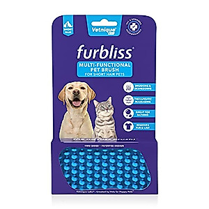 Furbliss Dog Brush for Grooming, Brushing and Bathing Dog & Cats, Great for the Bath Deshedding and Massaging Your Pet, 1 Soft Pet Brush - by Vetnique Labs (Short Hair Pet)