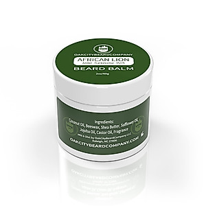 OakCityBeardCo. - African Lion - 2 Ounce - Beard Balm - Amber - Frankincense - Myrrh - Sandalwood - Patchouli - Beard Conditioner