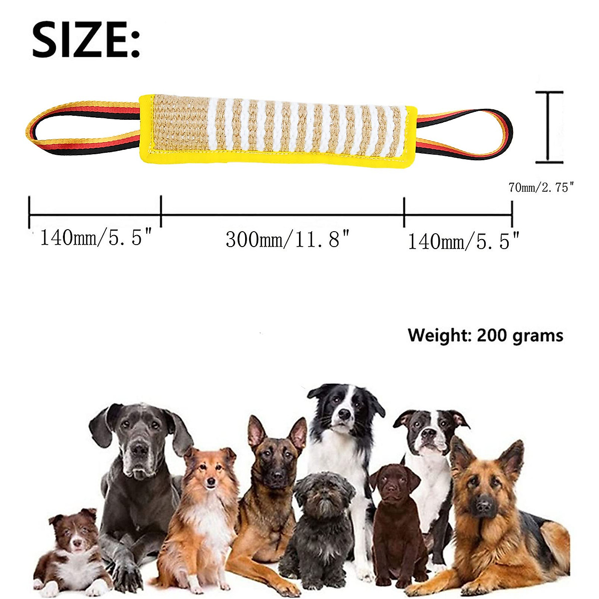 Clysoru Dog Tug Toy Dog Tough Jute Bite Pillow - Durable Training Equipment - Puppy to Large Dogs Interactive Toy for Large Dogs and Small Dogs