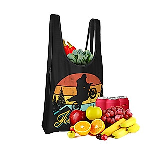 Chioee Motorcycle Reusable Shopping Bags Heavy Duty 50Lb Weight Capacity Portable Reusable Bags Large Shopper Bags for Groceries