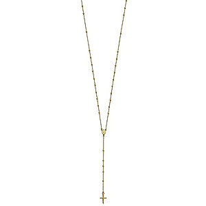 Diamond2Deal Gift for Mothers Day 14k Yellow Gold Polished Rosary 24 inch Necklace