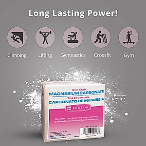 De La Cruz Magnesium Carbonate Gym Chalk - Weightlifting, Gymnastics and Rock Climbing Chalk - 1 Block