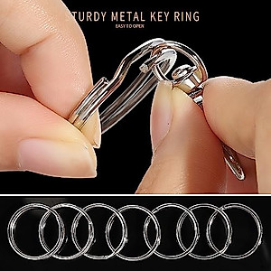 40PCS Metal Swivel Snap Hooks with Key Rings, LEOBRO 20PCS Small Lobster Claw Keychains Clasps and 20PCS Large Key Chain Ring for Keychain Clip, Lanyard, Key, Jewelry Making, Art Crafts, Silver