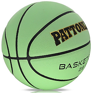 PATTONLEX Glow in The Dark Basketball Size 6 Womens Girls Composite Leather Basketball 28.5 for Indoor Outdoor Night Basketball Light Up Green
