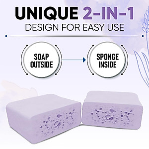 T.Taio Esponjabon Soap Sponge Variety Pack - Shower Scrubber & Bath Wash Scrub - Massage Face - Bathroom Accessories - Mother of Pearl, Aloe Vera, Lavender, Charcoal, Cucumber-Melon, Oatmeal (6 Pack)