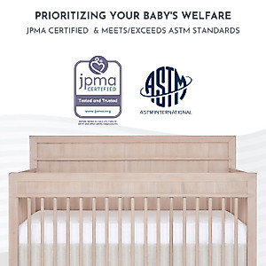 Evolur Loft Antilia Mid-Century 4-in1 Crib in Sand Castle Oak