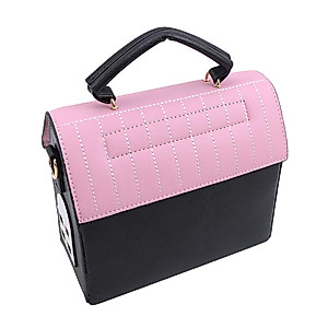 SOURBAN House Crossbody Bag 3D Square Shape Shoulder Bag Faux Leather Cartoon Messenger Tote Purse,black