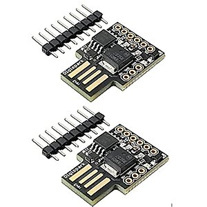RedTagCanada Digispark Kickstarter Compatible General Micro USB Development Board for ATTINY85 for Arduino Description, with Connector pins (2 Pieces USB Development Board)