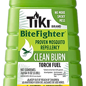 TIKI Brand 1218011 Clean Burn BiteFighter Liquid 64 Fl Ounce TIKI Torch Fuel, Clear