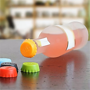 24 PCS Reusable Silicone Bottle Soda Caps, Sealed Beer Cap for Soft Drinks Vinegar Soy Sauce Bottle Cola Caps Wine Protective Stopper Home Kitchen Gadgets (Multi-color)