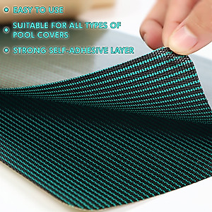 Pool Cover Patches Green 6 Pack - Pool Safety Cover Patch Kit - Swimming Pool Safety Cover Repair Mesh -Self Adhesive Pool Cover Patch Repair Kit Green, Swimming Pool Cover Repair Kit (4 x 8 Inches)