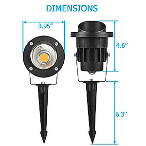 SUNVIE 20W Outdoor Spotlight LED Landscape Lighting 120V AC Waterproof Yard Spot Lights Outdoor with Stake for Tree Flag Lights 3000K Ultra Warm White Lawn Decorative Lamp with US 3-Plug in (2 Pack)